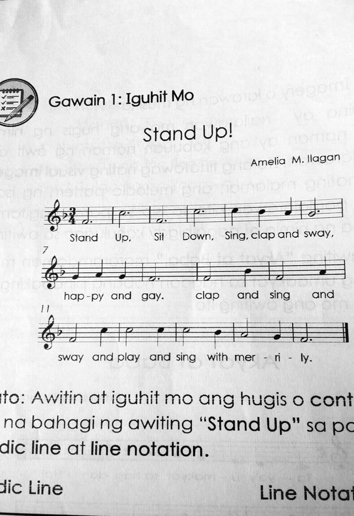 paano iguhit ang notation gawain i iguhit mo stand upl 4 amelia m ...