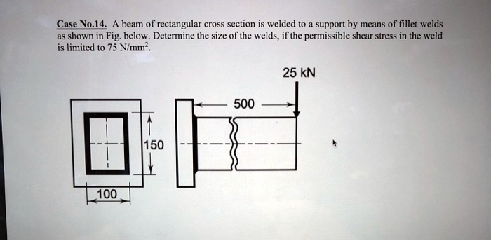 SOLVED: Case No.14. A beam of rectangular cross section is welded to a ...