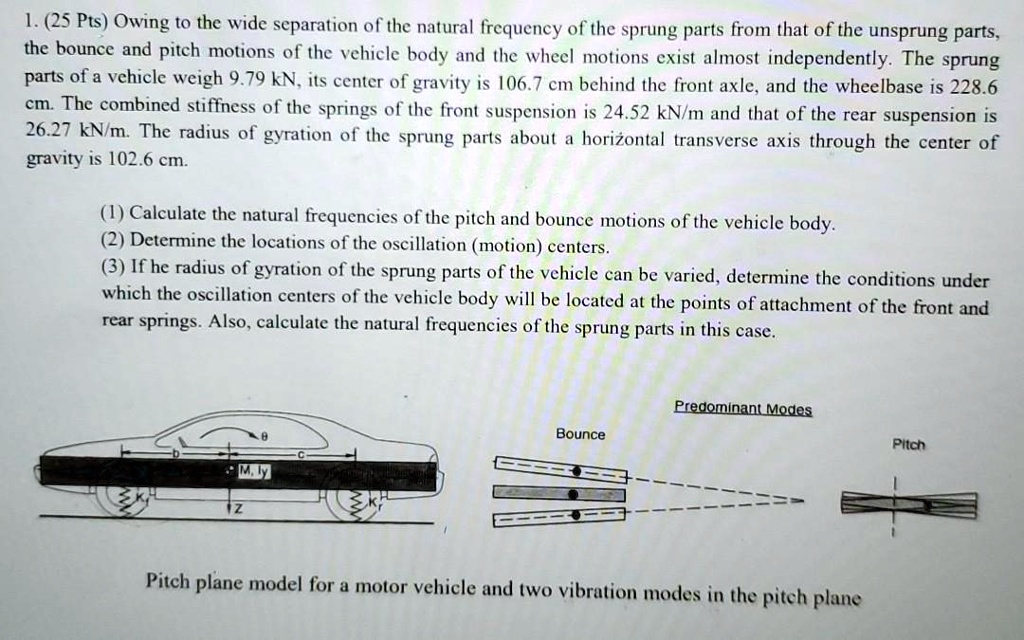 SOLVED: Owing to the wide separation of the natural frequency of the ...