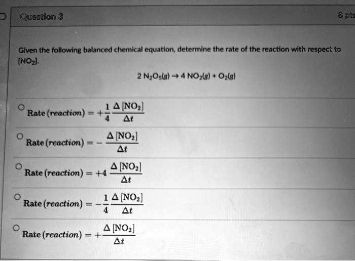SOLVED: Given the following balanced chemical equation, determine the ...