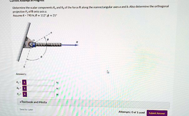 Current Attempt in Progress Determine the scalar components Ra and Rb ...