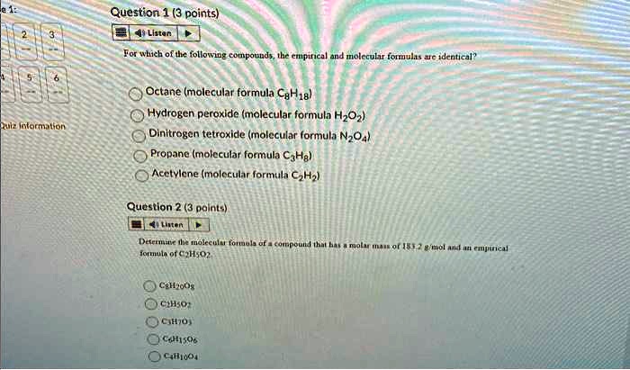 SOLVED: Question 1 (3 points) Listen For which of the following ...