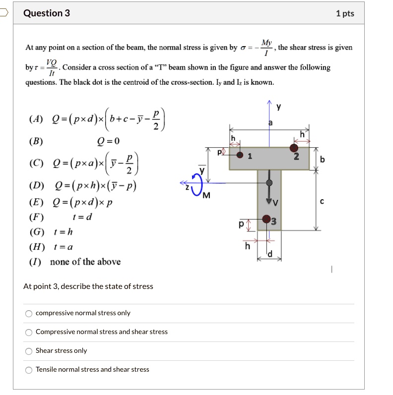 SOLVED: Consider a cross section of a "T" beam shown in the figure and ...