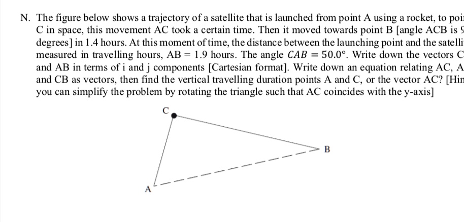 n the figure below shows a trajectory of a satellite that is launched ...