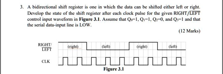 SOLVED: A bidirectional shift register is one in which the data can be shifted either left or ...