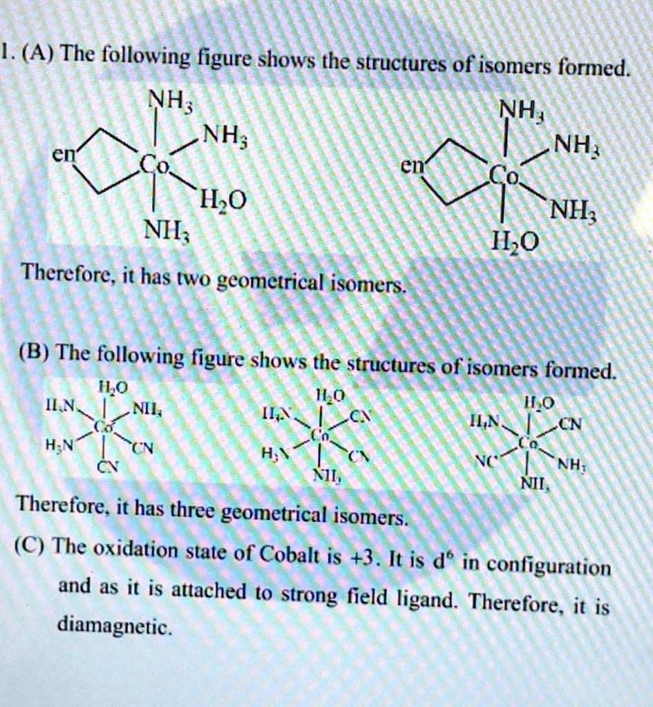A The Following Figure Shows The Structures Of Isomers Formed Therefore It Has Two Geometrical