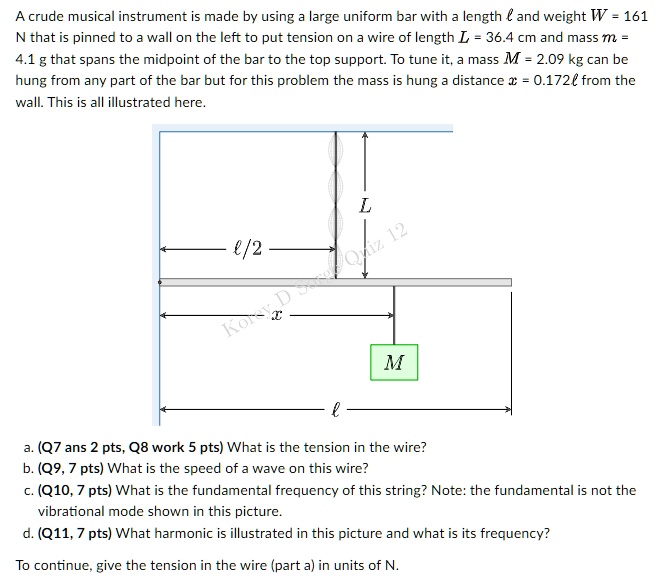 SOLVED: A crude musical instrument is made by using a large uniform bar ...