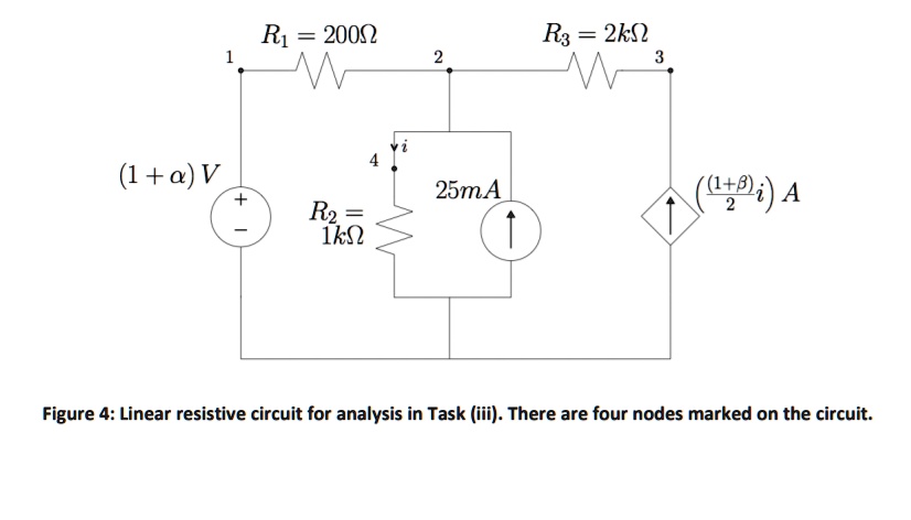 SOLVED: Task (iii): Find the MNA equations for a linear resistive ...