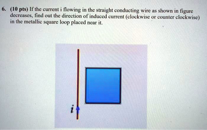 SOLVED: (10 pts) If the current flowing in the straight conducting wire as shown in figure ...