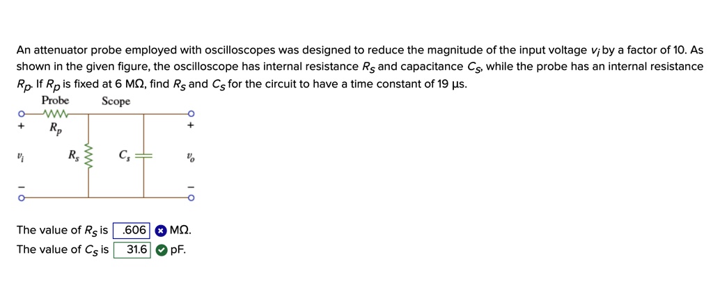 Solved An Attenuator Probe Employed With Oscilloscopes Was Designed To