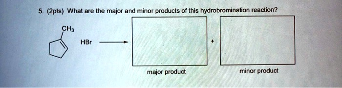 SOLVED: (Zpts) What = are the major and minor products of this ...