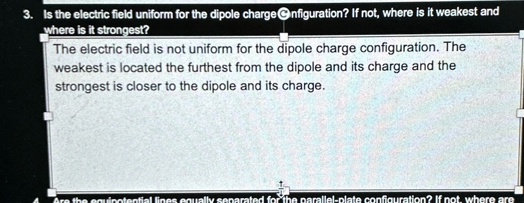 3. Is the electric field uniform for the dipole charge configuration ...