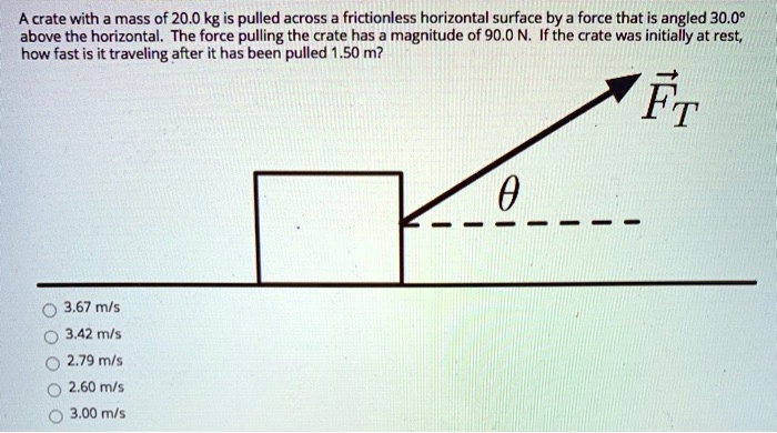 SOLVED: A crate with mass of 20.0 kg is pulled across frictionless ...