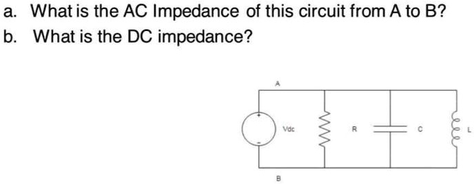 SOLVED: a. What is the AC Impedance of this circuit from A to B? b ...