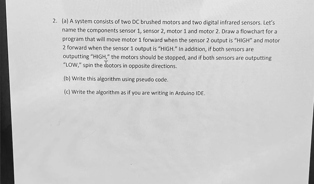 2. (a) A system consists of two DC brushed motors and two digital ...