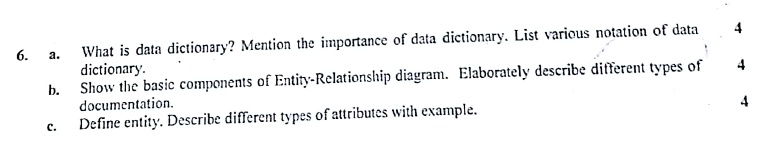 SOLVED: What is a data dictionary? Mention the importance of a data ...