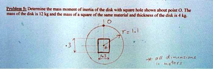 SOLVED: Problem 5: Determine the mass moment of inertia of the disk ...