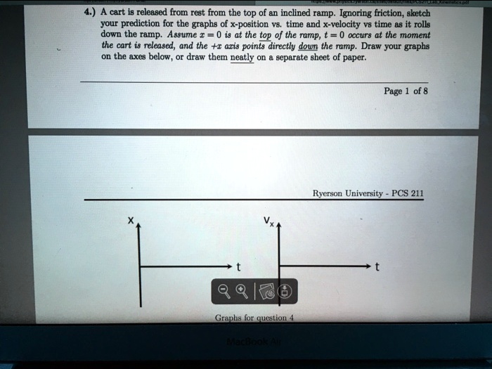 SOLVED: A cart is released from rest from the top of an inclined ramp ...