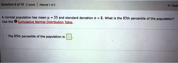 SOLVED: Question 6.1: Normal Distribution A normal population has a ...