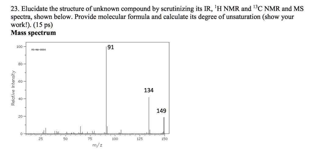 23. Elucidate the structure of unknown compound by scrutinizing its IR, ^1H NMR and ^13C NMR and ...