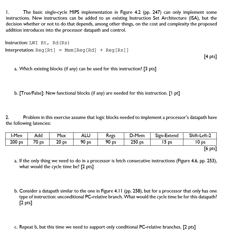 Solved Text Computer Architecture I The Basic Single Cycle Mips 4696