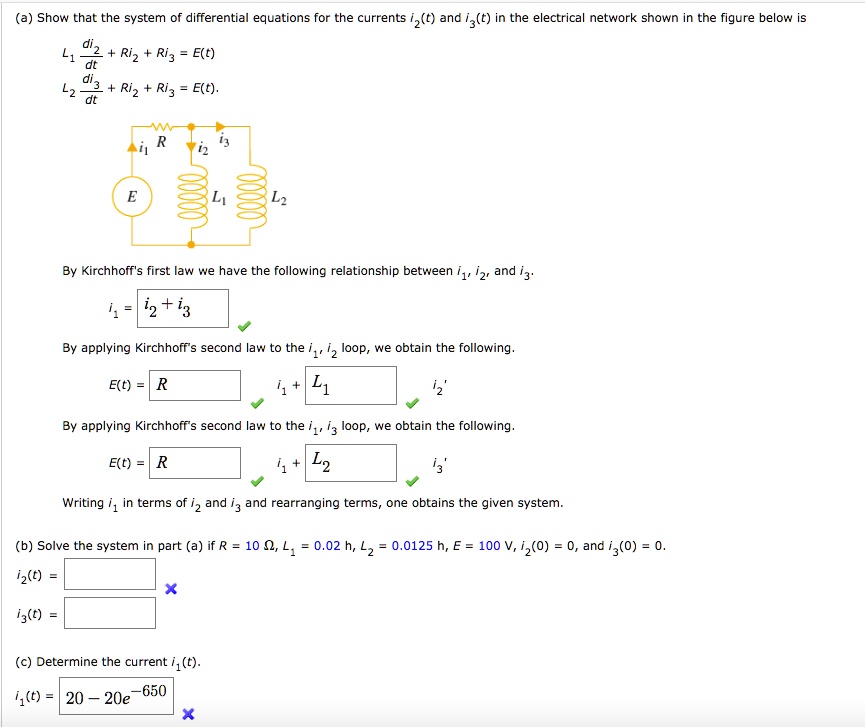 a show that the system of differential equations for the currents 2t ...