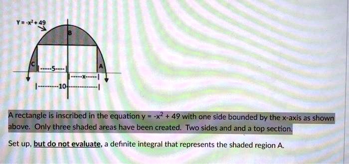 SOLVED:rectangle is inscribed in the equation y =X2 49 with one side ...