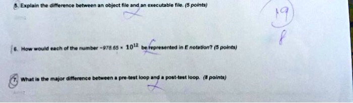 Solved 5 Explain The Difference Between An Object File And An Executable File 5 Points What