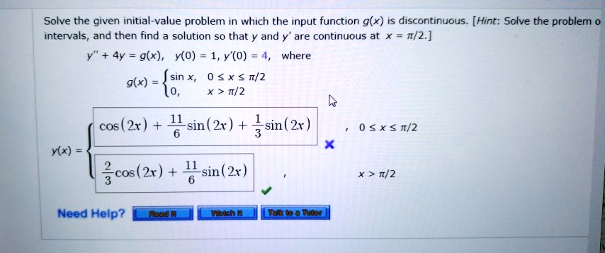 Solve The Given Initial Value Problem In Which The Input Function Gx Is Discontinuous Hint