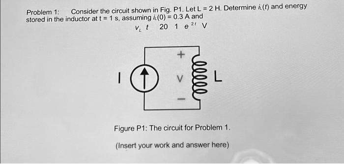 SOLVED: Problem 1: Consider the circuit shown in Fig. P1. Let L = 2 H. Determine the current and ...