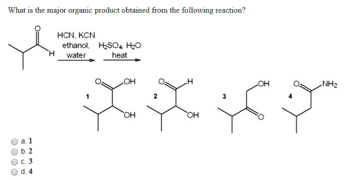 SOLVED: What is the major organic product obtained from the following ...