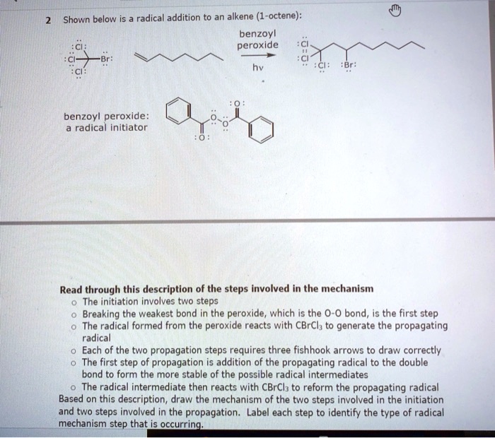 SOLVED: Shown below is radical addition to an alkene (1-octene ...