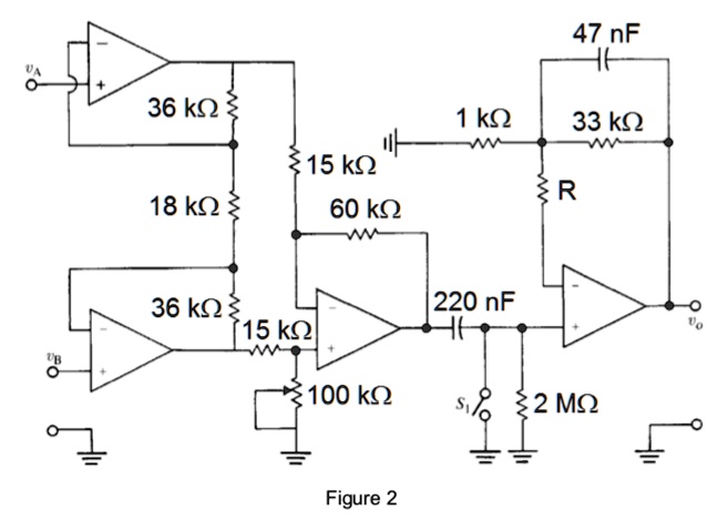 SOLVED: The circuit in Figure 2 is a full ECG amplifier circuit. List ...