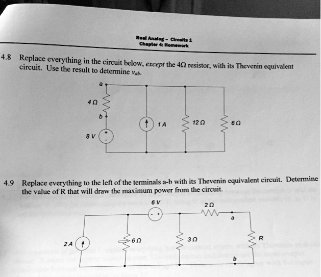 Real Analog - Circuits 1 Chapter 4: Homework 4.8 Replace everything in the circuit below, except ...
