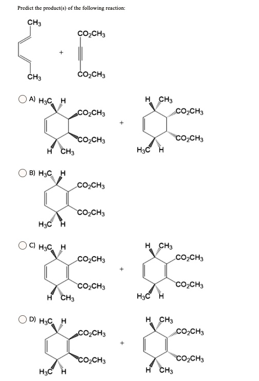 SOLVED: Predict the production following reaction: CH3 COCH3 CH3 COCH3 A) H2O CH3COCH3 COCH3 ...