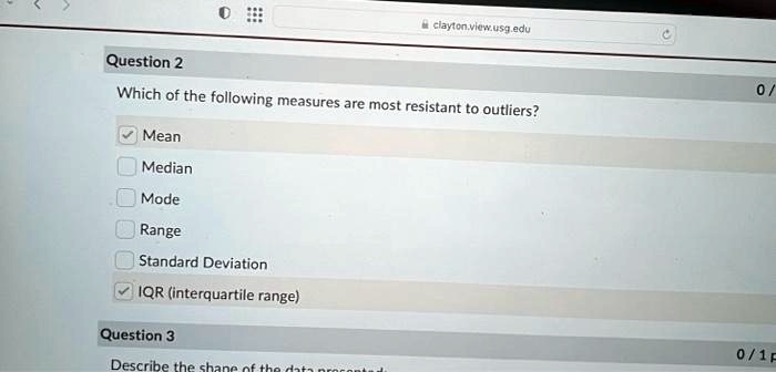 SOLVED: Question 2: Which of the following measures are most resistant ...