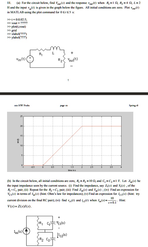 a for the circuit below find vows and the response vourr when r 1 r 4 l ...