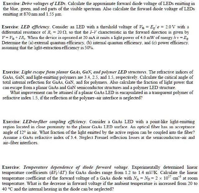 VIDEO solution: Exercise: Drive voltages of LEDs. Calculate the ...