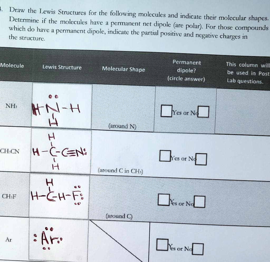 SOLVED:Draw the Lewis Structures for the following molecules and ...