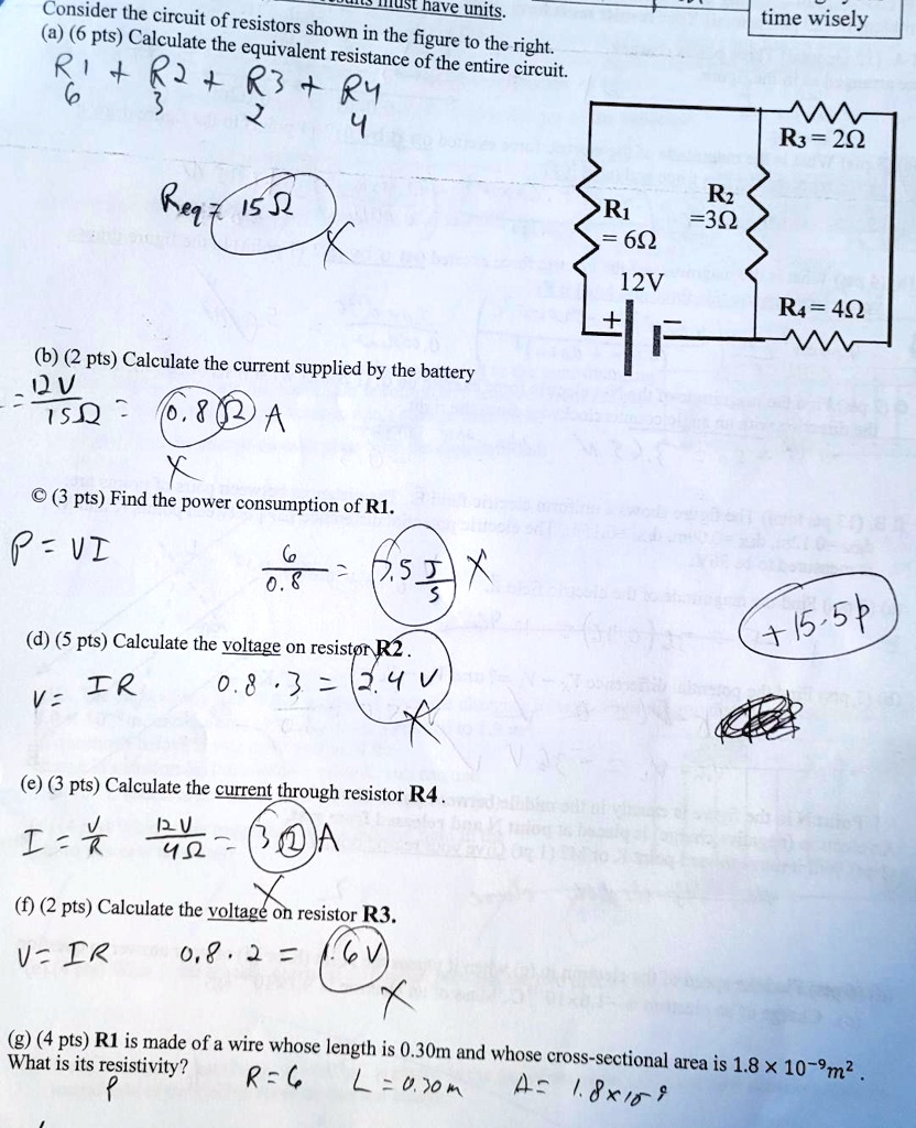 SOLVED: Consider the circuit of resistors shown in the figure to the right. (a) Calculate the ...