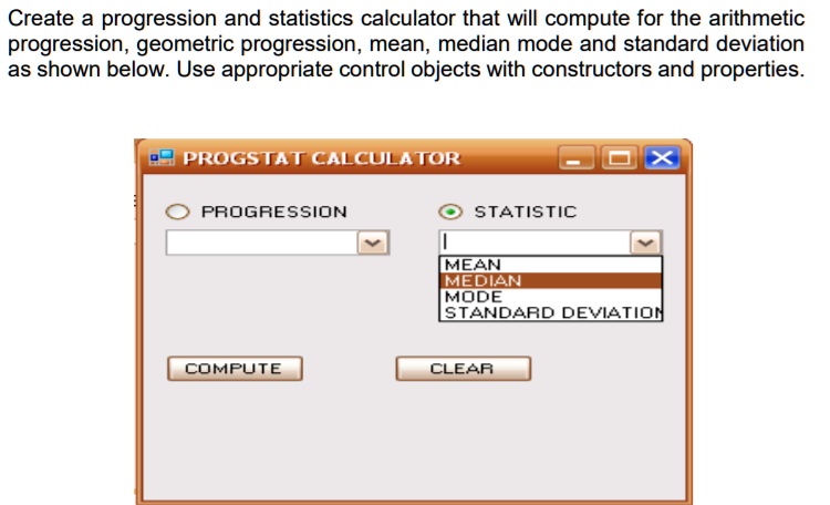 Solved Using C To Create A Windows Form Application Create A Progression And Statistics