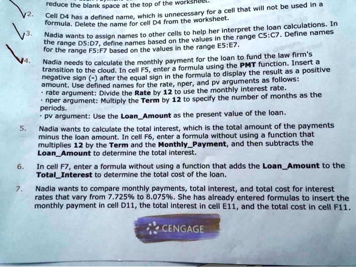 2. Cell D4 has a defined name, which is unnecessary for a...