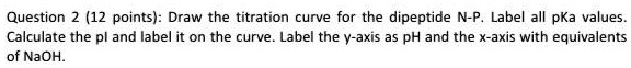 SOLVED:Question 2 (12 points): Draw the titration curve for the ...