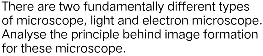 There are two fundamentally different types of microscope, light and ...