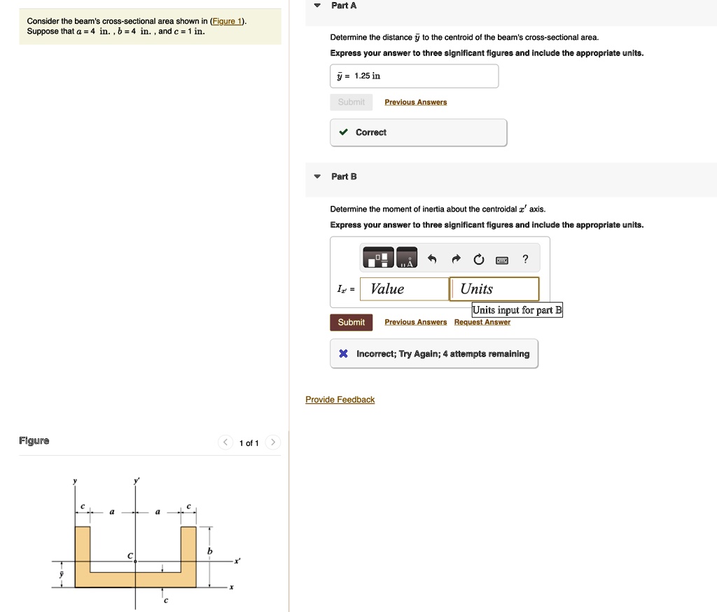 Consider The Beams Cross Sectional Area Shown In Figure 1 Suppose That