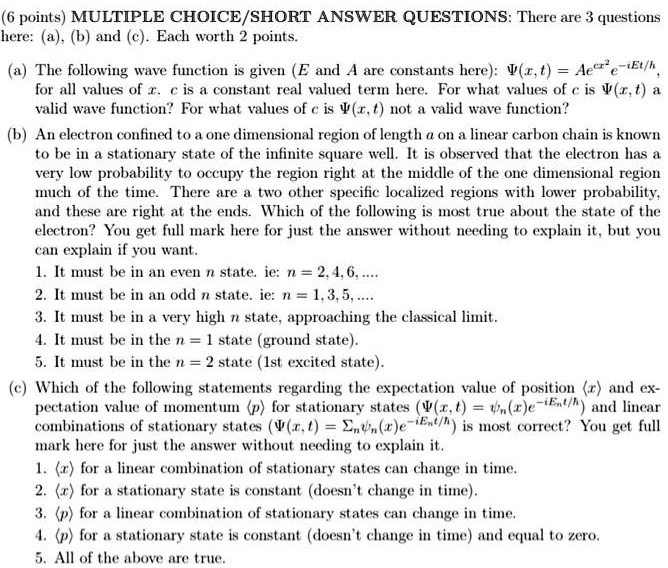 SOLVED: (Multiple Choice/Short Answer Questions: There are 3 questions ...