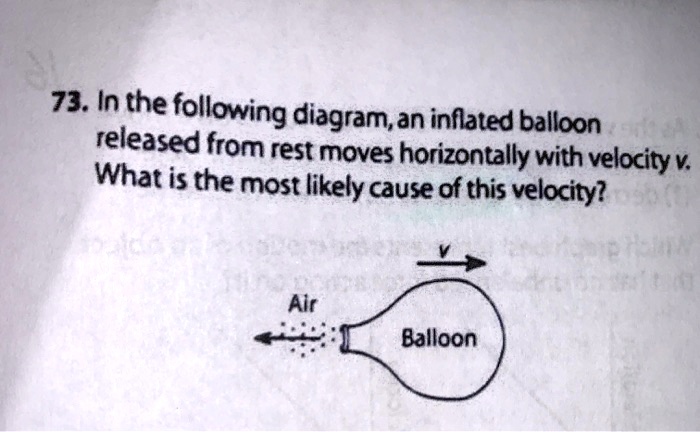 SOLVED: 73. In the following diagram, an inflated balloon released from ...