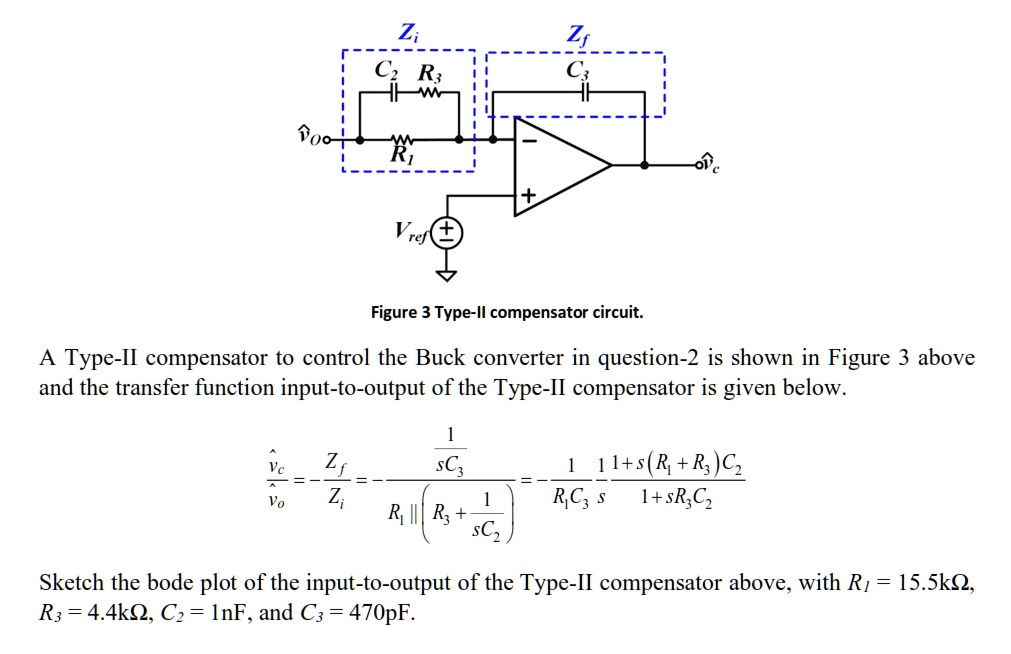 SOLVED: Zi Z R3 WM R Figure 3: Type-II compensator circuit. A Type-II ...