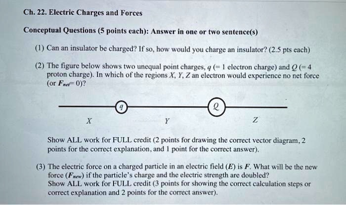 ch 22 electric charges and forces conccptual questions 5 points each ...