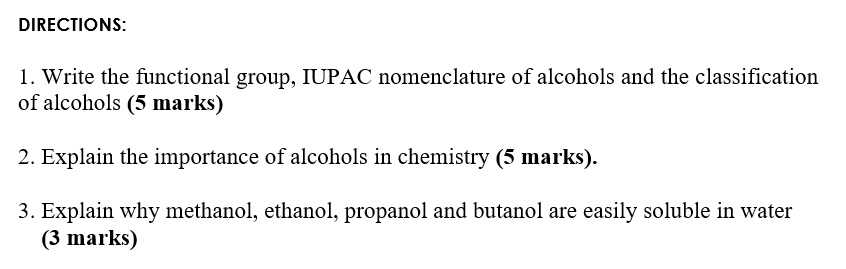 directions write the functional group iupac nomenclature of alcohols ...